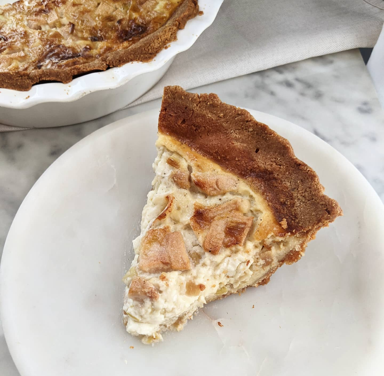 Apple Leek and Brie Quiche (Keto) - With Savory Keto Pie Crust