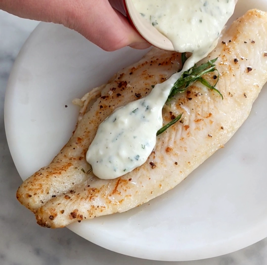 Keto Fish with Tarragon Cream Sauce - Hungry Edit