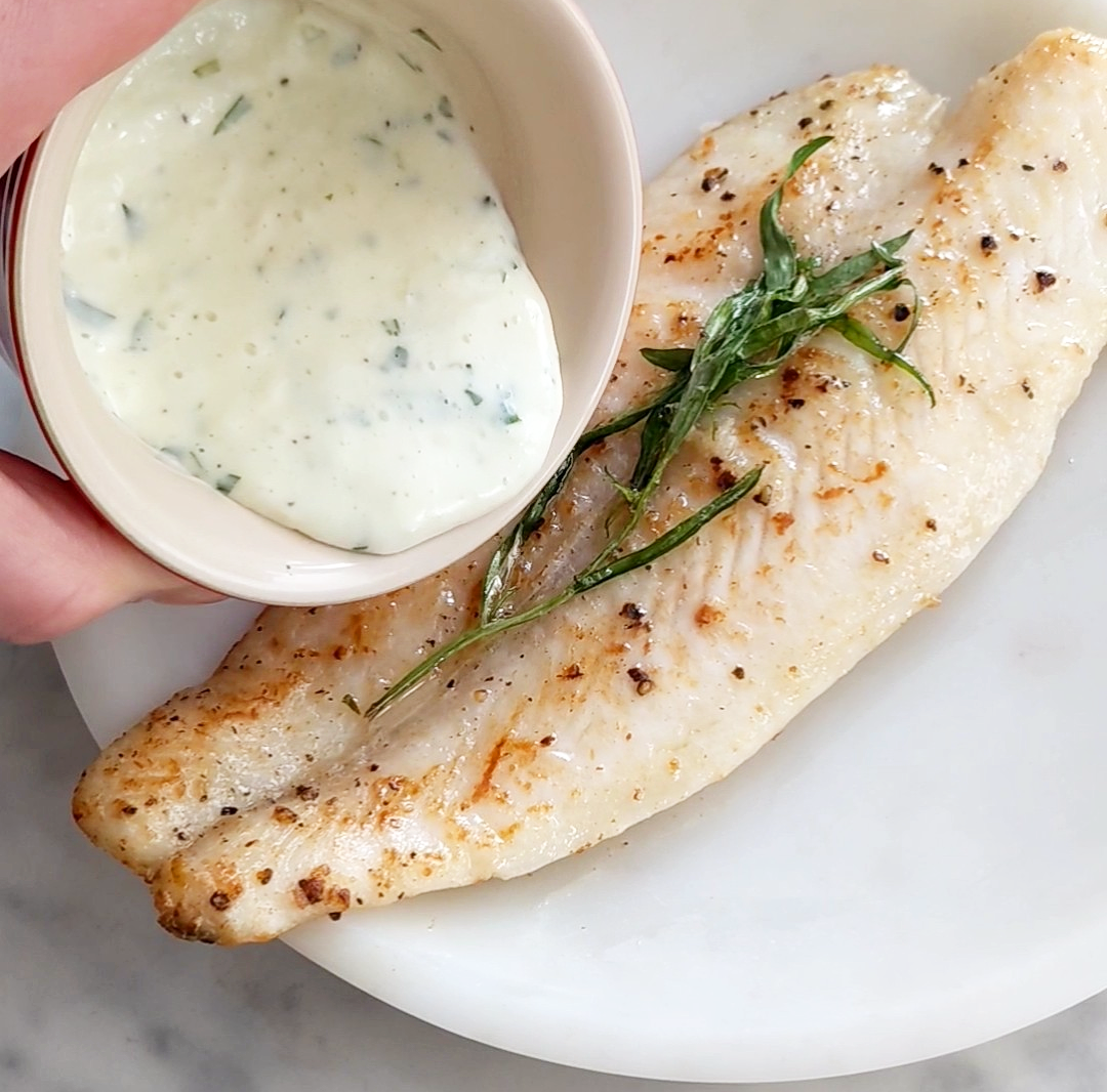 Keto Fish with Tarragon Cream Sauce - Hungry Edit