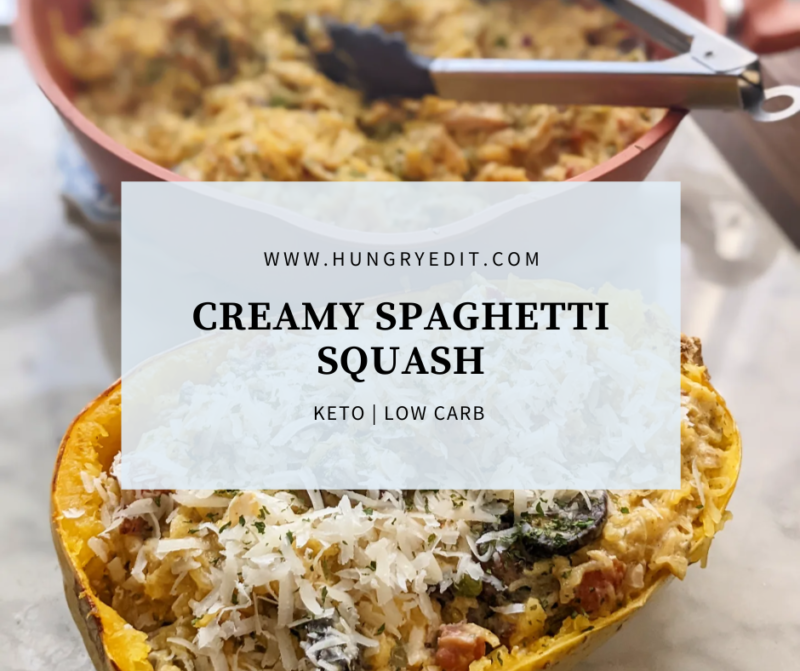 Creamy Keto Spaghetti Squash (With Pancetta, Mushrooms and Peas ...